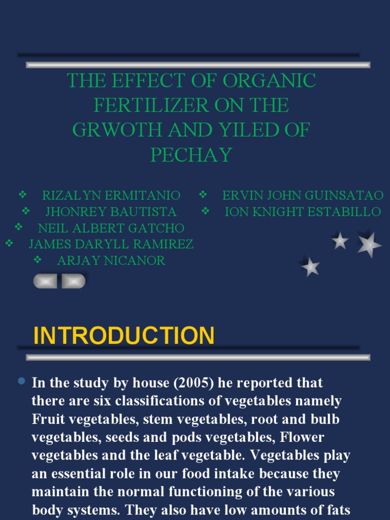 Organic Fertilizer Effects on Pechay Growth | PDF | Vegetables | Manure