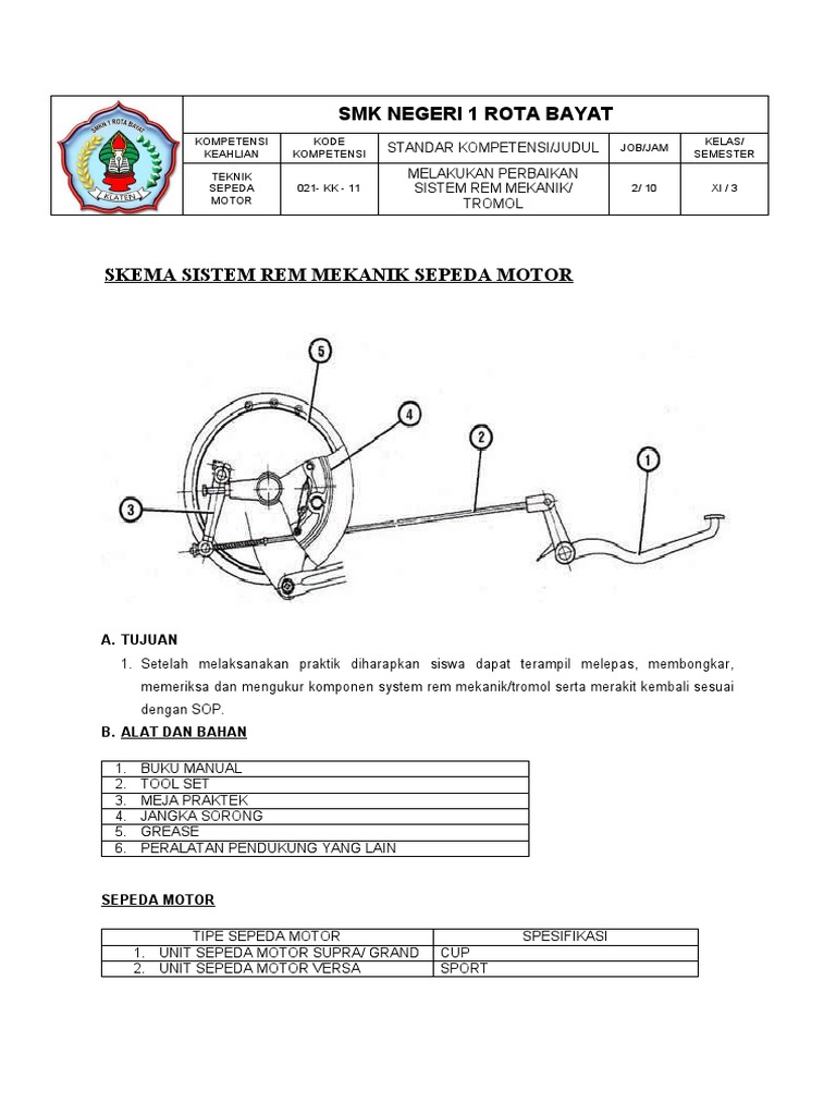 Jobsheet Rem Tromol | PDF