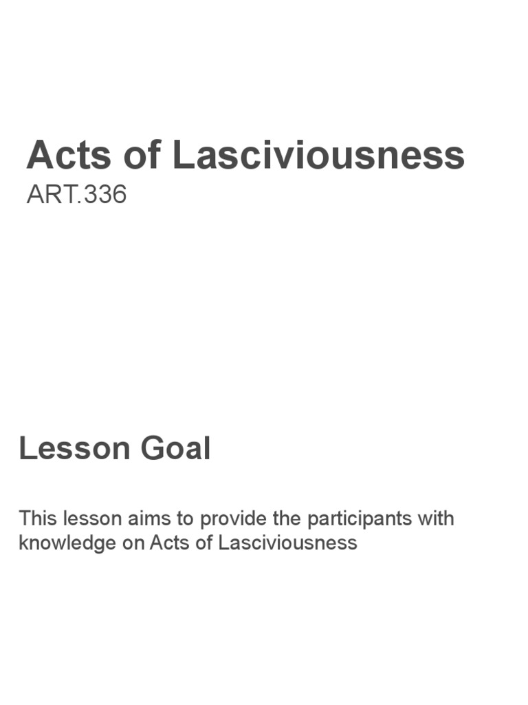 Understanding Acts of Lasciviousness | PDF | Morality | Injustice