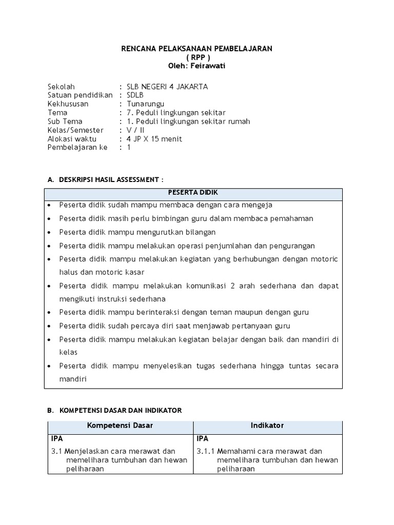 RPP Kelas 5 Semester II | PDF