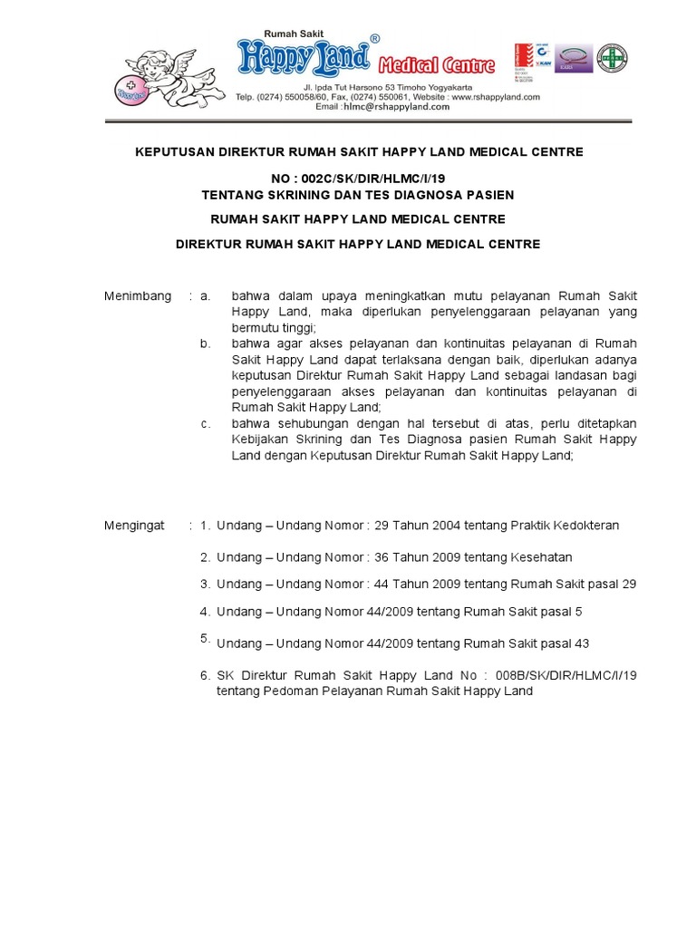 SK Skrining Dan Tes Diagnosa | PDF