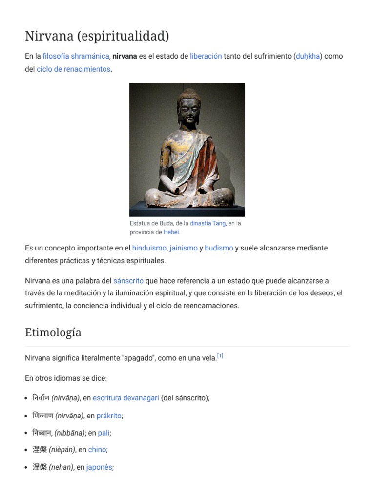 Nirvana (Espiritualidad) - Wikipedia, La Enciclopedia Libre | PDF ...