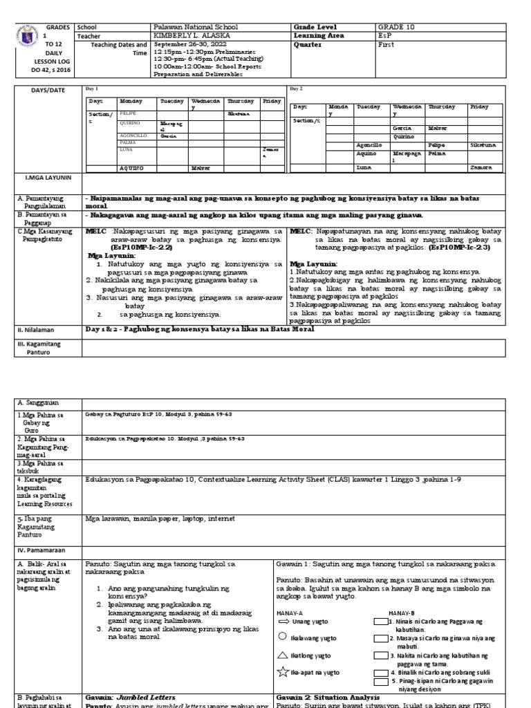 DLL Sept. 26 30 2022 | PDF