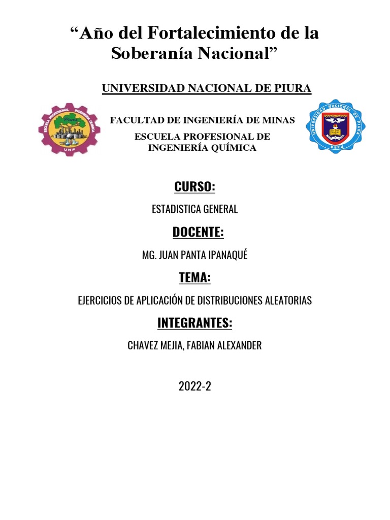 Distribución De Variables Aleatorias Fabian Alexander Chavez Mejia