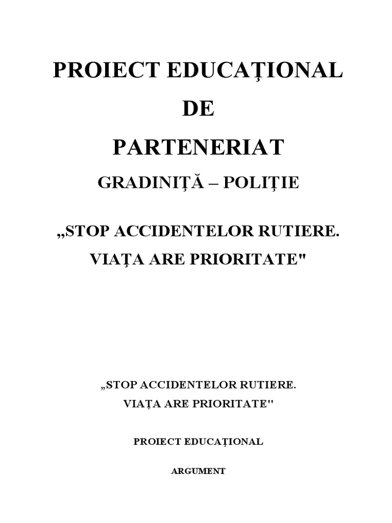 Proiect Gradinita Politie | PDF