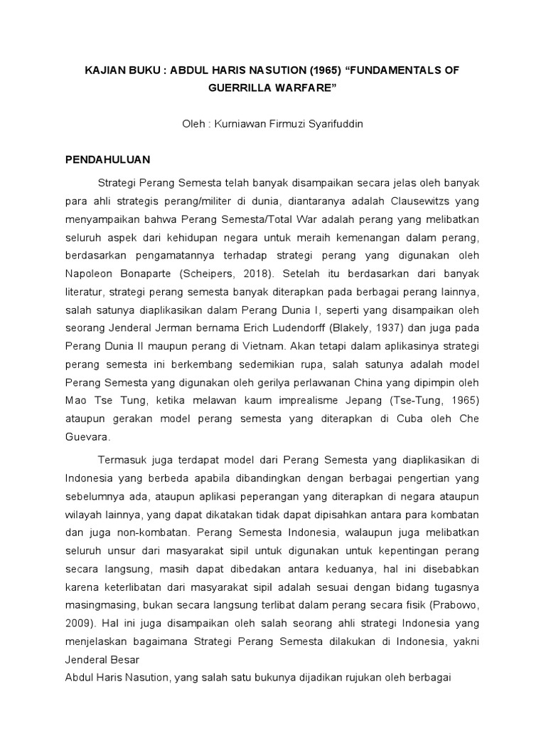 Analisis Buku Nasution tentang Perang Gerilya | PDF