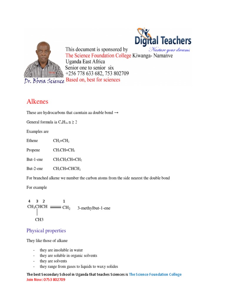 Alkenes | Download Free PDF | Alkene | Polymerization