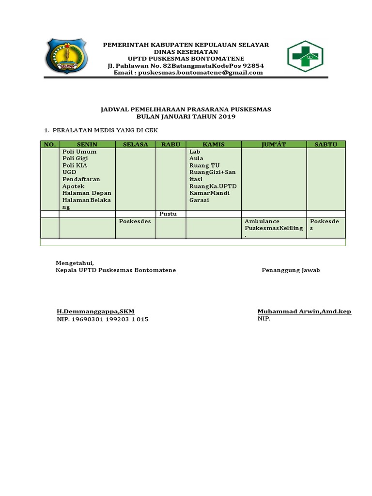 2 1 5 2 Jadwal Pemeliharaan Dan Bukti Pelaksanaan Pemeliharaan Pdf