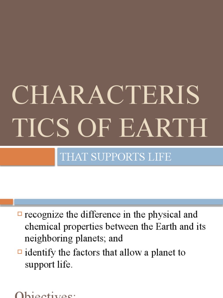 Characteristics of Earth | PDF