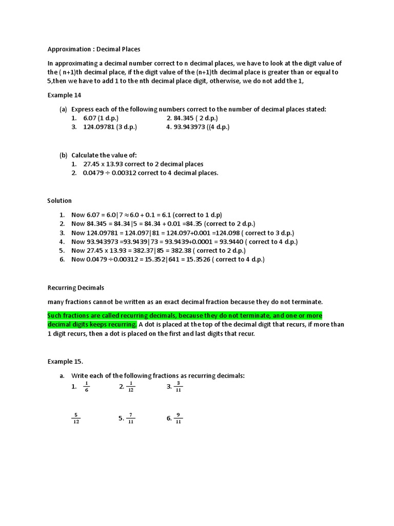Approximation | PDF | Significant Figures | Decimal