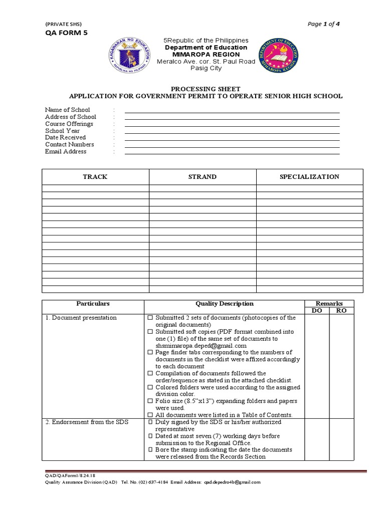 PRIVATE-SHS-QA-FORM-5 | PDF | Schools | Academic Term