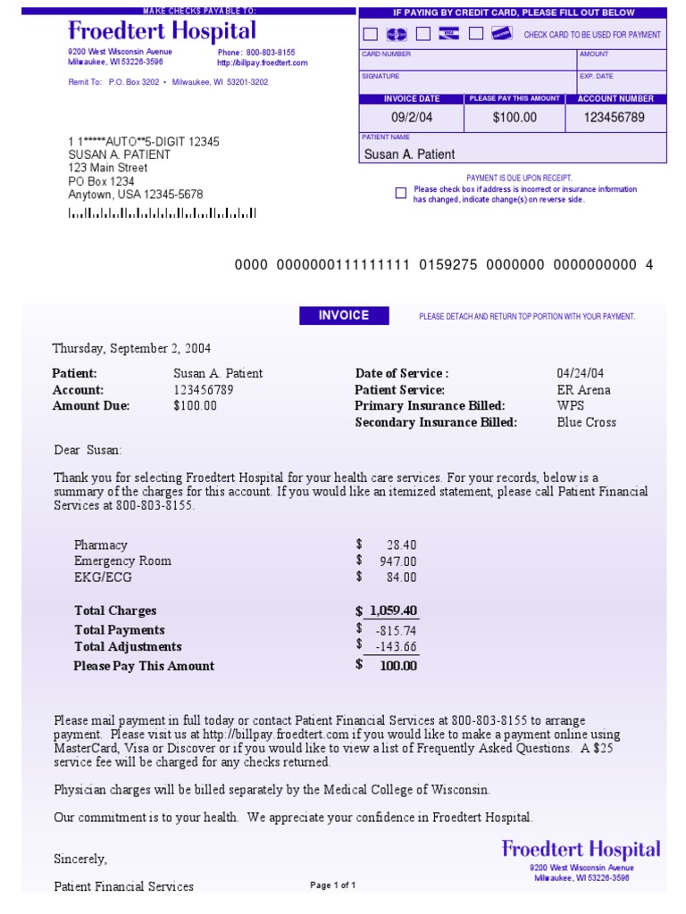 Hospital Bill Form | Download Free PDF | Payments | Insurance