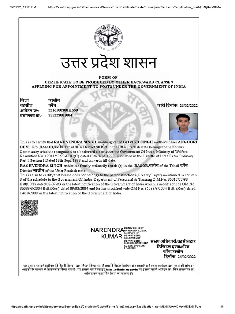 Caste RG Center | PDF | Government Of India