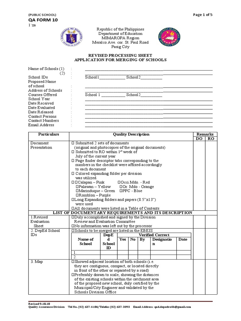 Public Shool Qa Form 10 | PDF