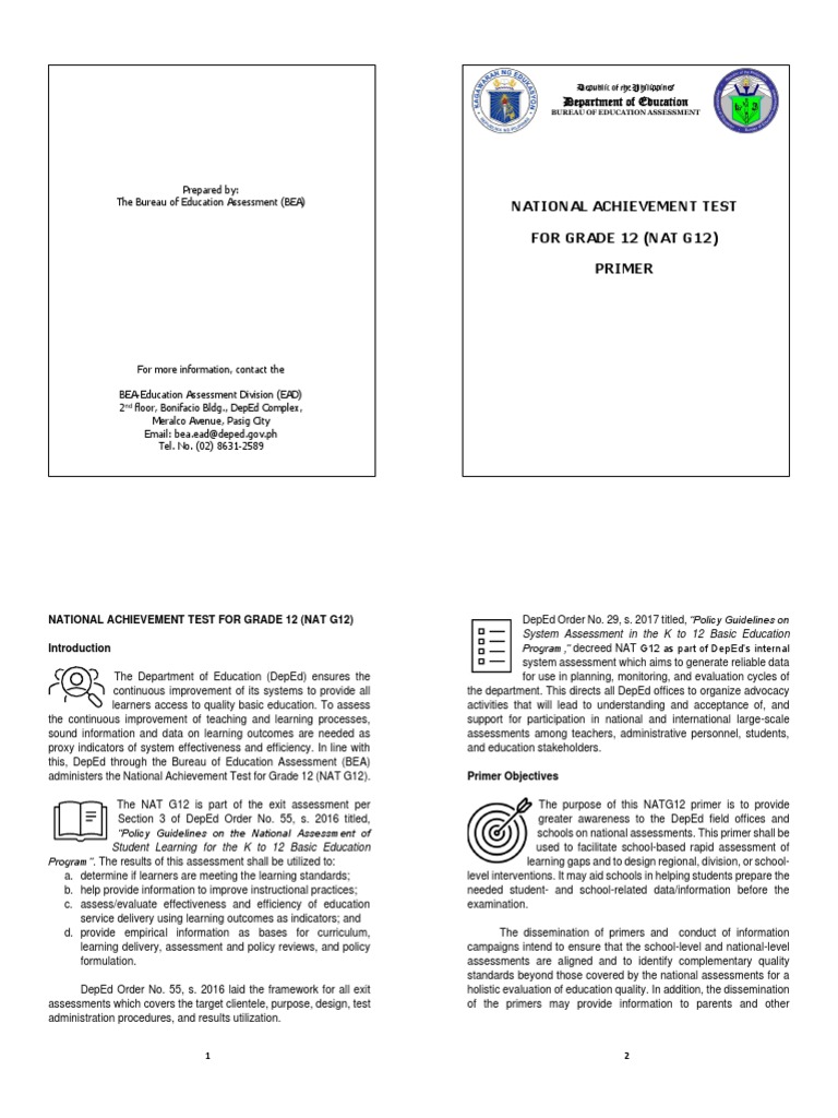 Primer NATG12 SY2223 | PDF | Educational Assessment | Light