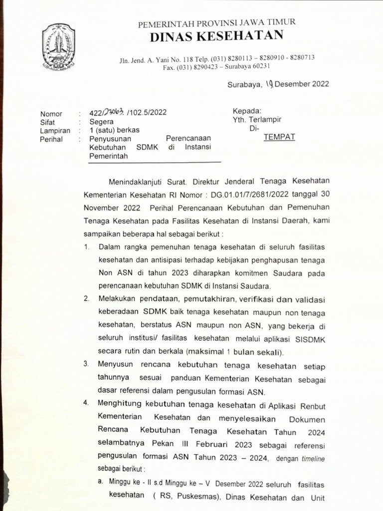 Surat Timeline Penyusunan Renbut 26-Dec-2022 08-25-36 | PDF