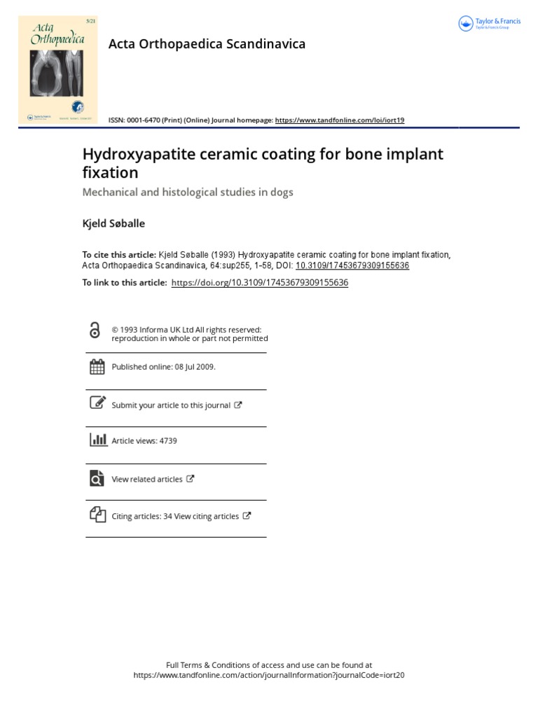 Hydroxyapatite Ceramic Coating For Bone Implant Fixation | PDF ... Hydroxyapatite Ceramic Coating For Bone Implant Fixation | PDF ...