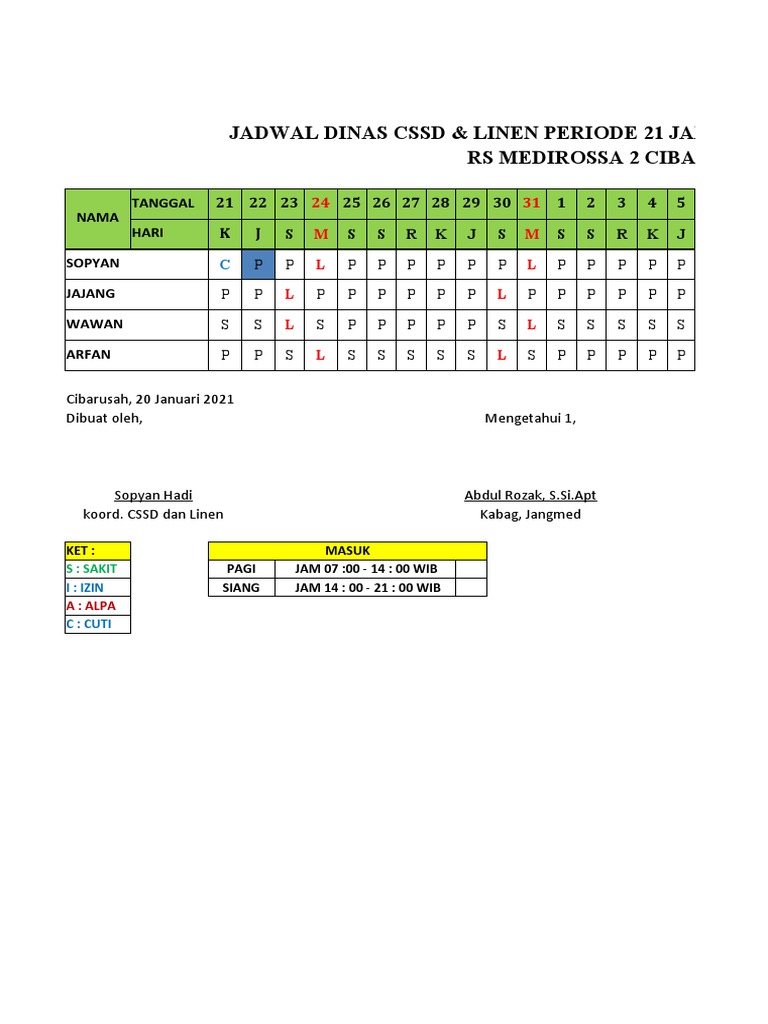 Jadwal Dines CSSD 2021 | PDF