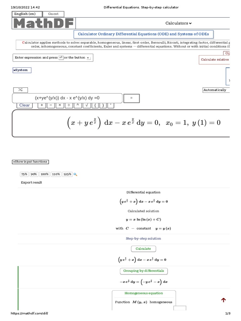 (X+ye (Y/x) ) DX - X e (Y/x) Dy 0 | PDF | Ordinary Differential ...