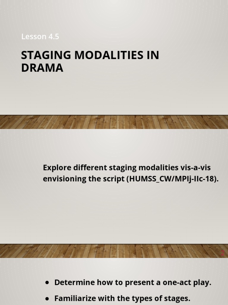 CRW11 - 12 Q2 0405M - PS - Staging Modalities in Drama | PDF ...