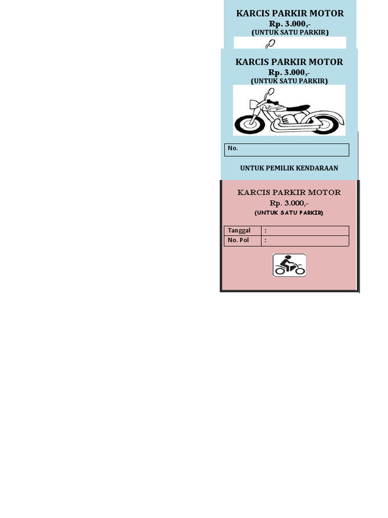 Form Karcis Parkir | PDF