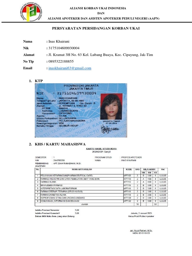 Syarat Persidangan Inas Khairani | PDF