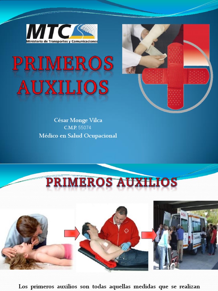 PRIMEROS AUXILIOS - Dr. Monge | PDF | Herida | Reanimación cardiopulmonar