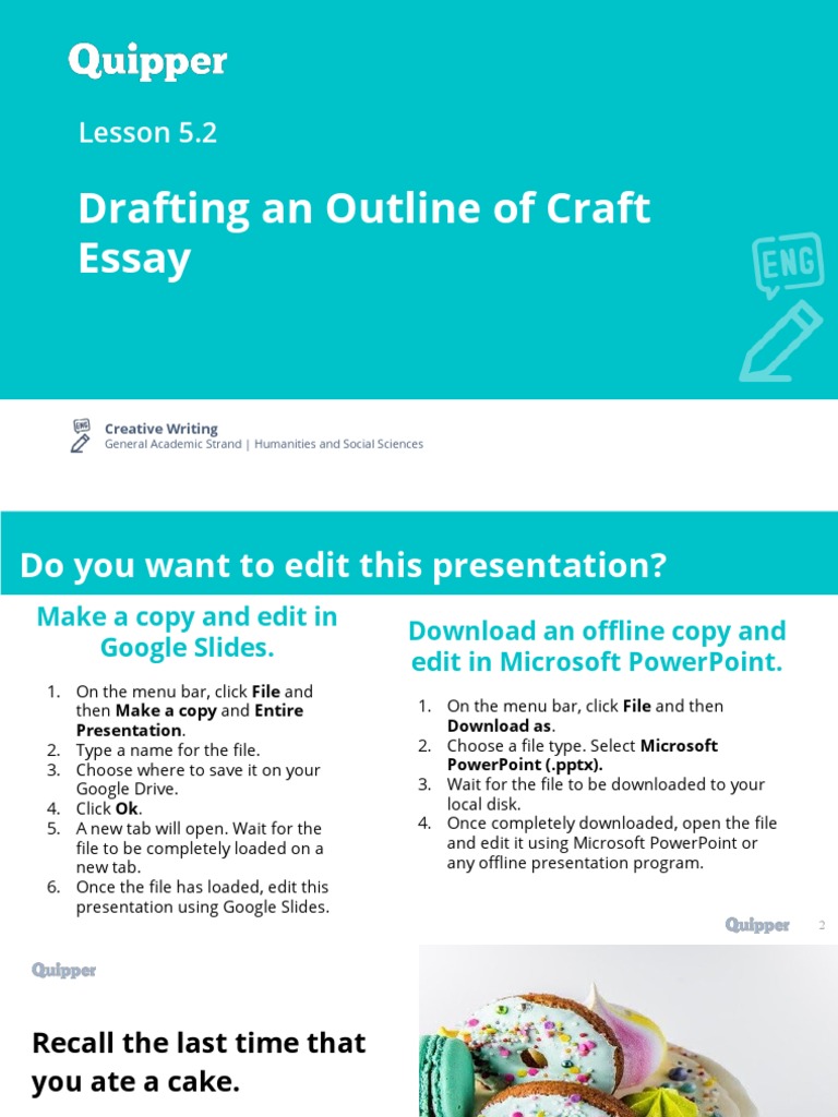 Crafting an Effective Craft Essay Outline | PDF | Essays | Rubric ...