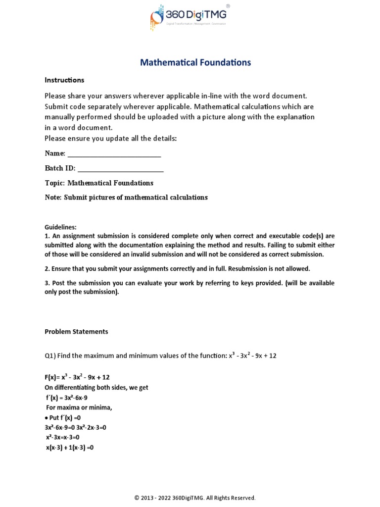 Day10 Mathematical Foundations | PDF | Maxima And Minima | Computer Science
