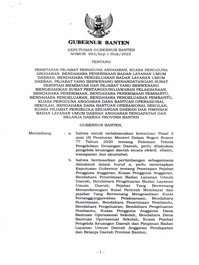 SK Gubernur, Pa-Kpa-Bp-Bpp 2023 | PDF