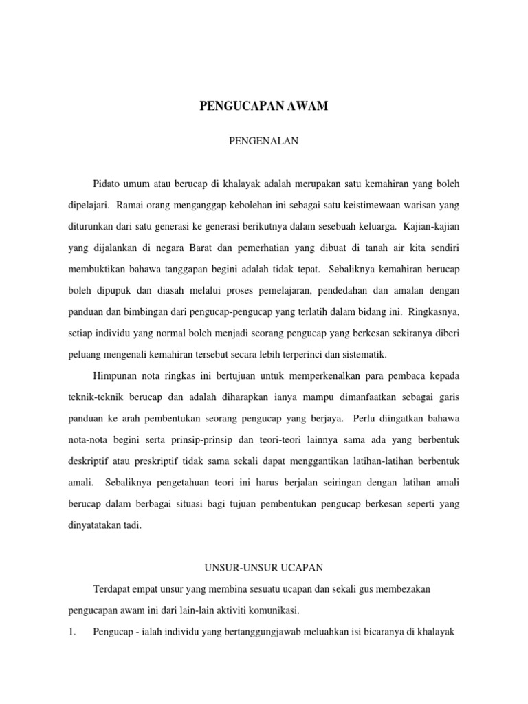 Teknik Berucap Awam Berkesan | PDF