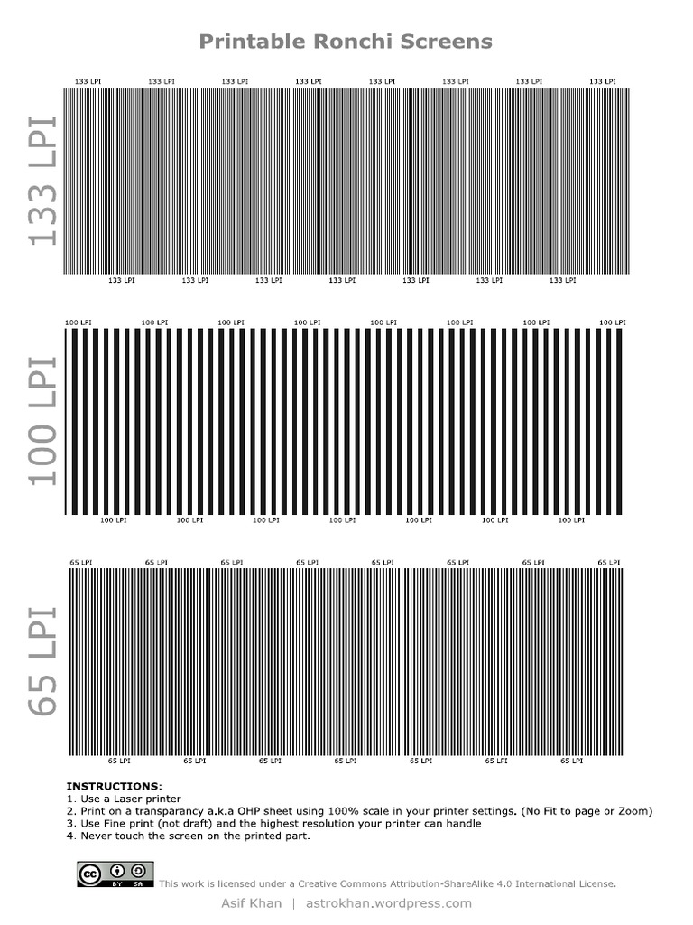 Printable-Ronchi-Screens 133 100 65 Lpi | PDF