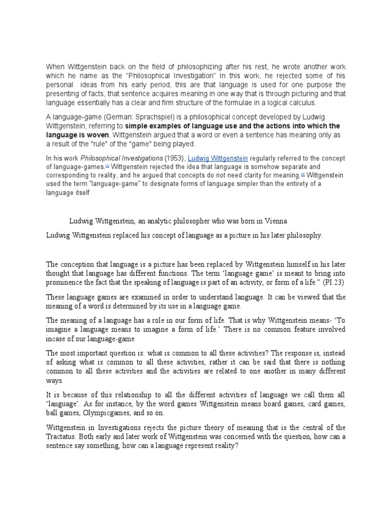 Wittgenstein Pdf Philosophical Theories Logic