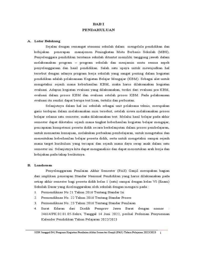 Proker PAS Ganjil TP. 22.23 | PDF