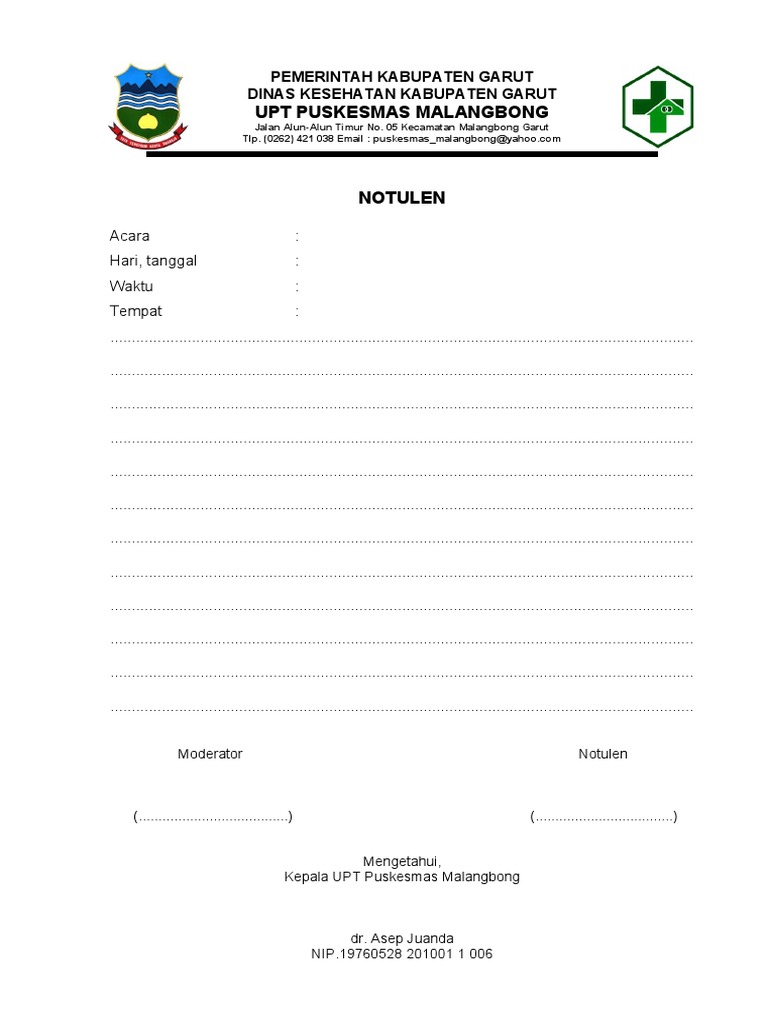 Notulen 1 LEMBAR | PDF