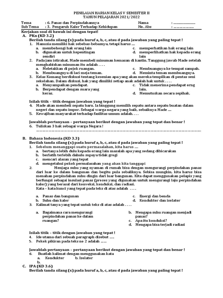 PH Tema 6 Sub Tema 3 | PDF