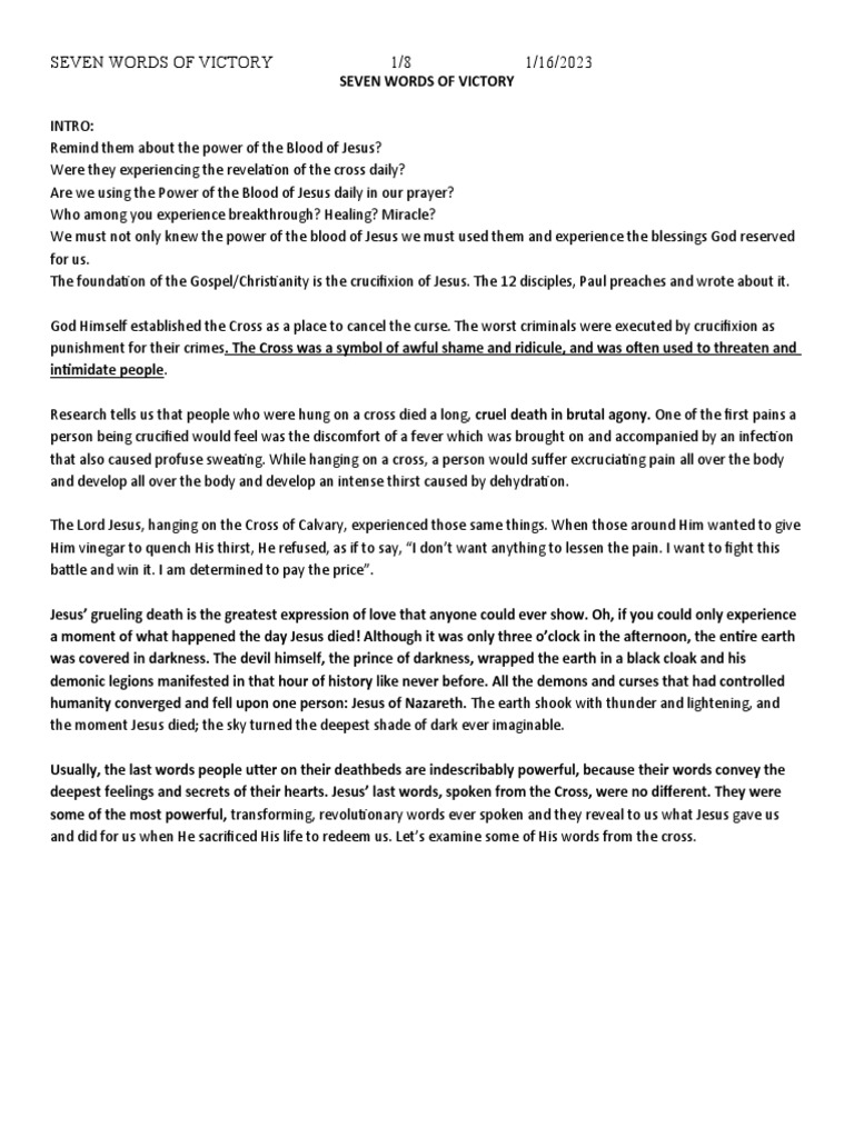 7 Words of Victory | PDF