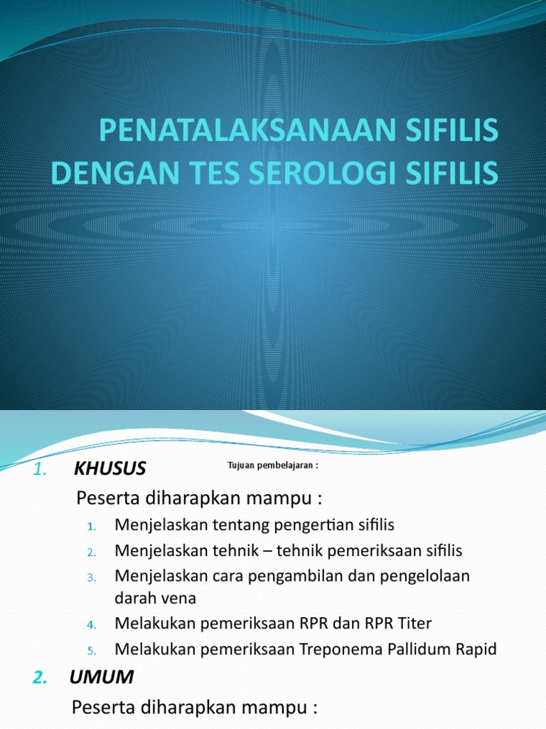 Penatalaksanaan Sifilis dan Tes Serologi | PDF