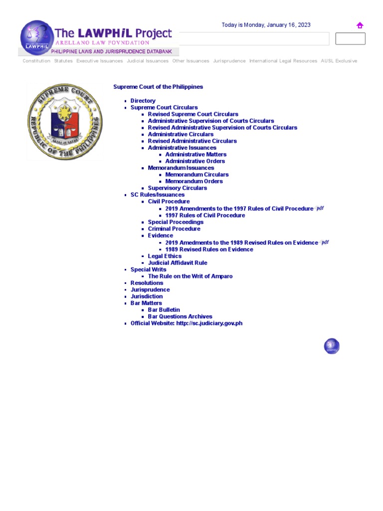 Supreme Court of The Philippines - The Lawphil Project | PDF | Common ...
