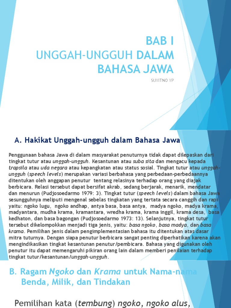Bab Ii Unggah-Ungguh Dalam Bahasa Jawa | PDF
