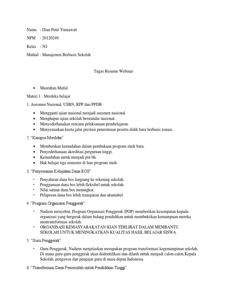 Tugas Resume Webinar | PDF