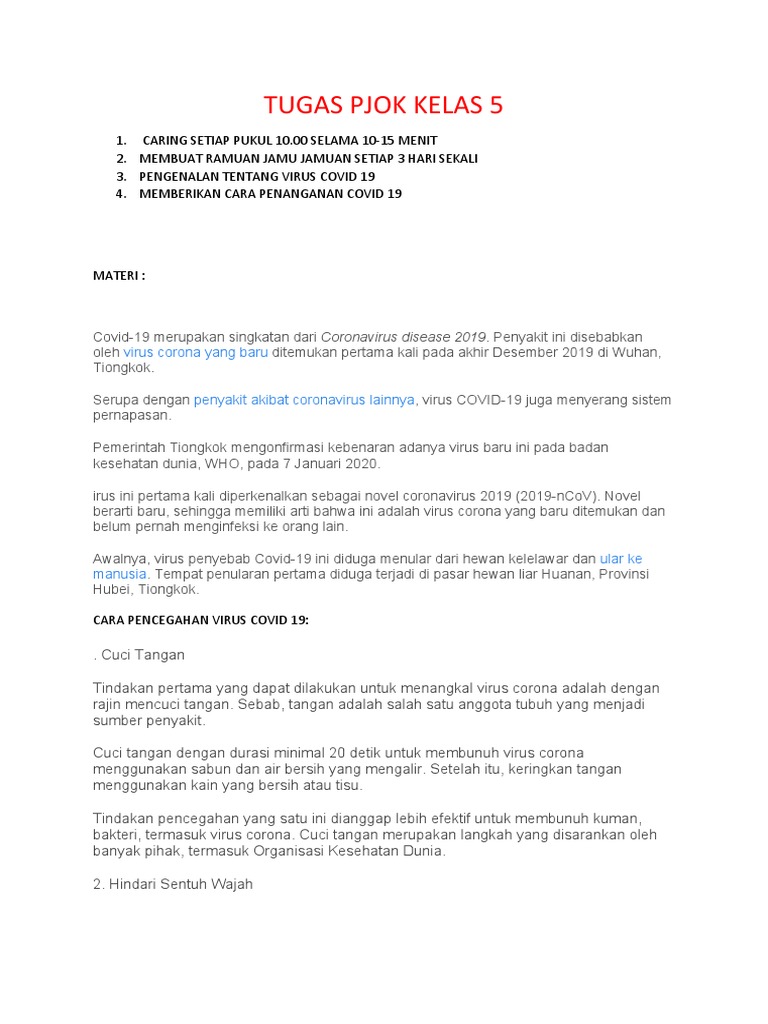 Tugas Pjok Kelas 5 | PDF
