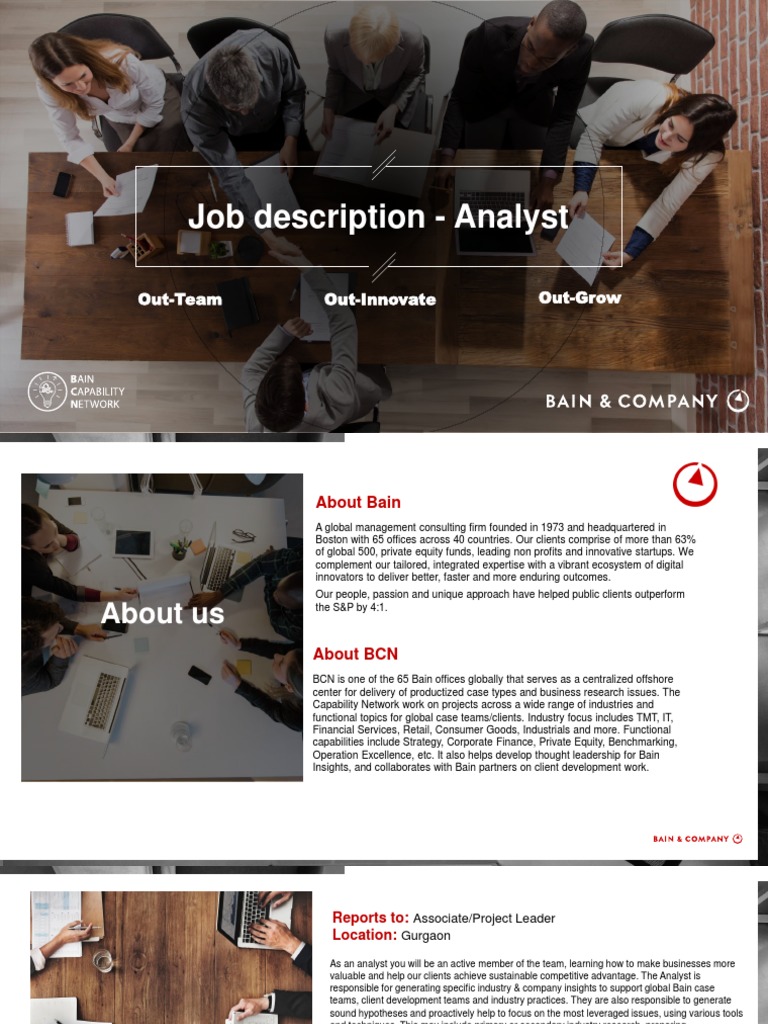 Bain Analyst Job Description 2023 | PDF | Private Equity | Economies