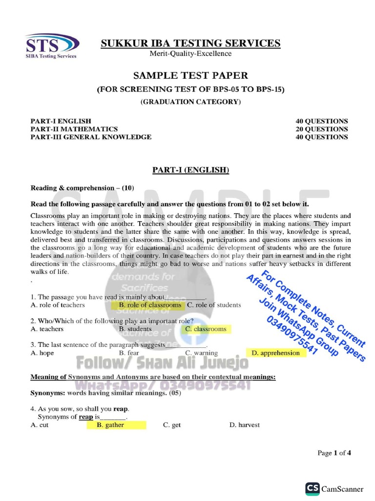 All IBA Solved Sample Papers | PDF