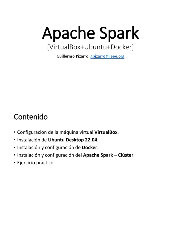 ApacheSpark-Virtualbox Ubuntu Docker | PDF | Archivo de computadora ... ApacheSpark-Virtualbox Ubuntu Docker | PDF | Archivo de computadora ...