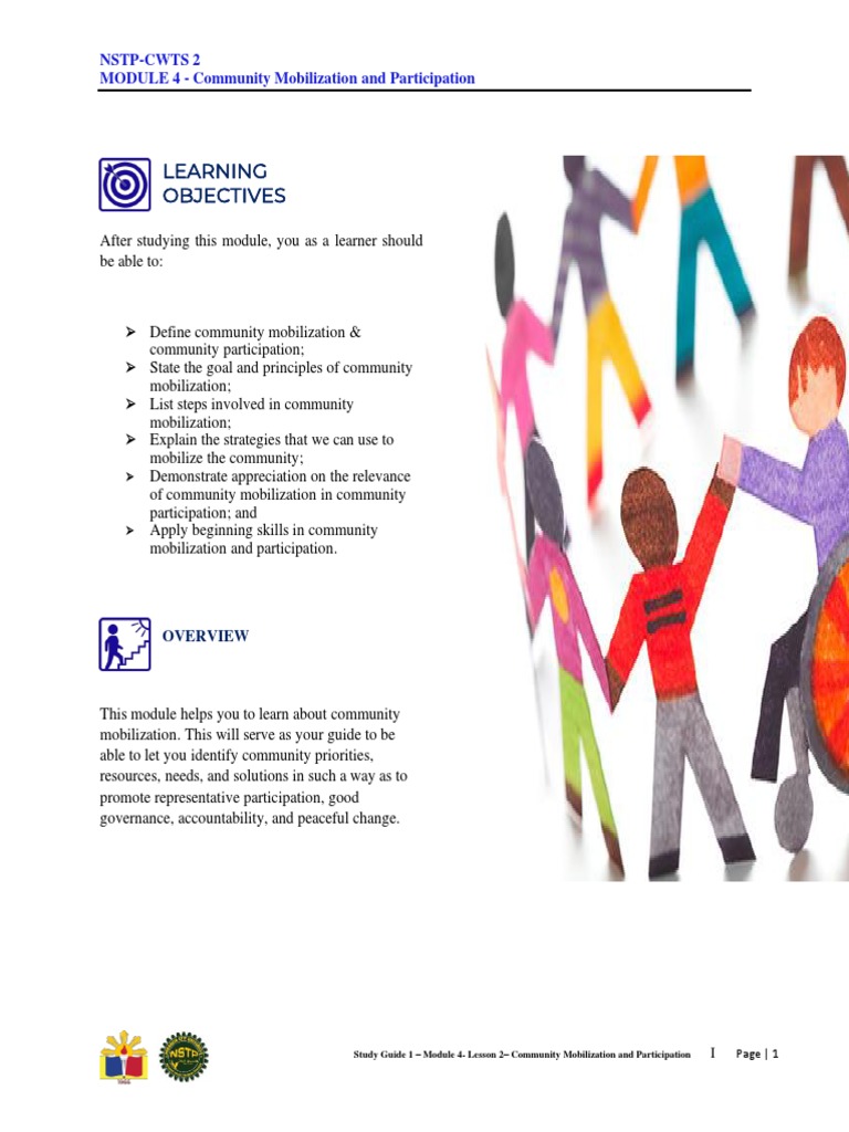 Study Guide 1 - Module 4 - Lesson 2 - Mobilization Participation | PDF ...