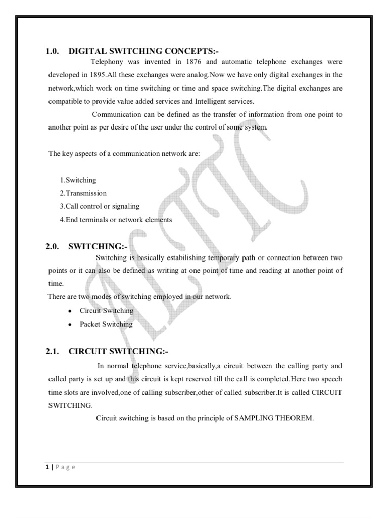 Digital Switching Concepts | PDF | Telephone Exchange | Computer Network