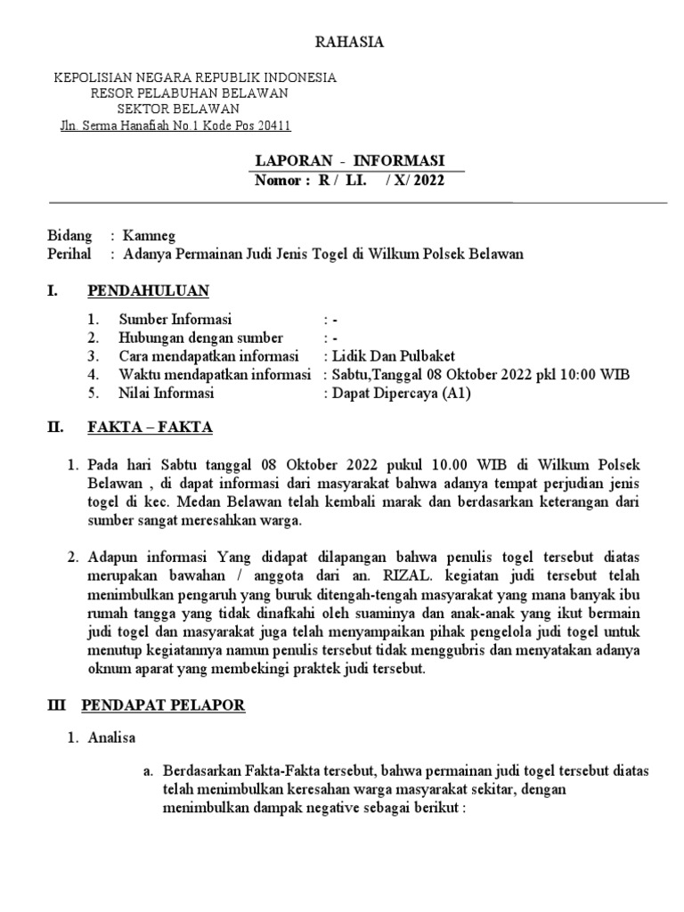 LI (Laporan Informasi) | PDF