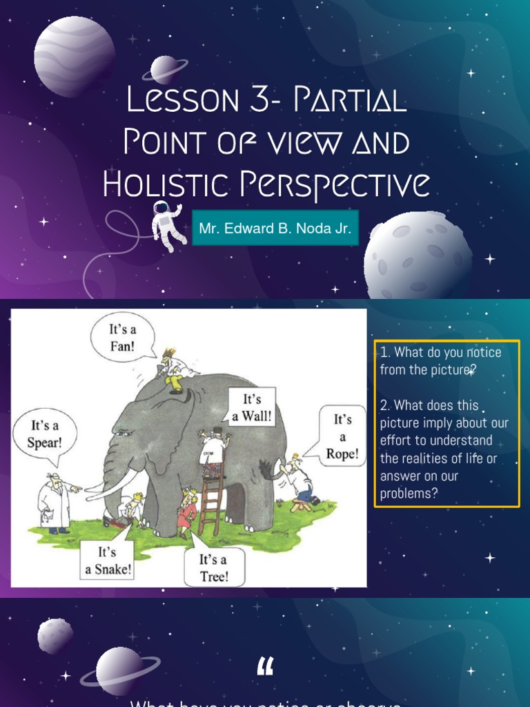 Holistic vs. Partial Perspectives in Philosophy | PDF | Critical ...