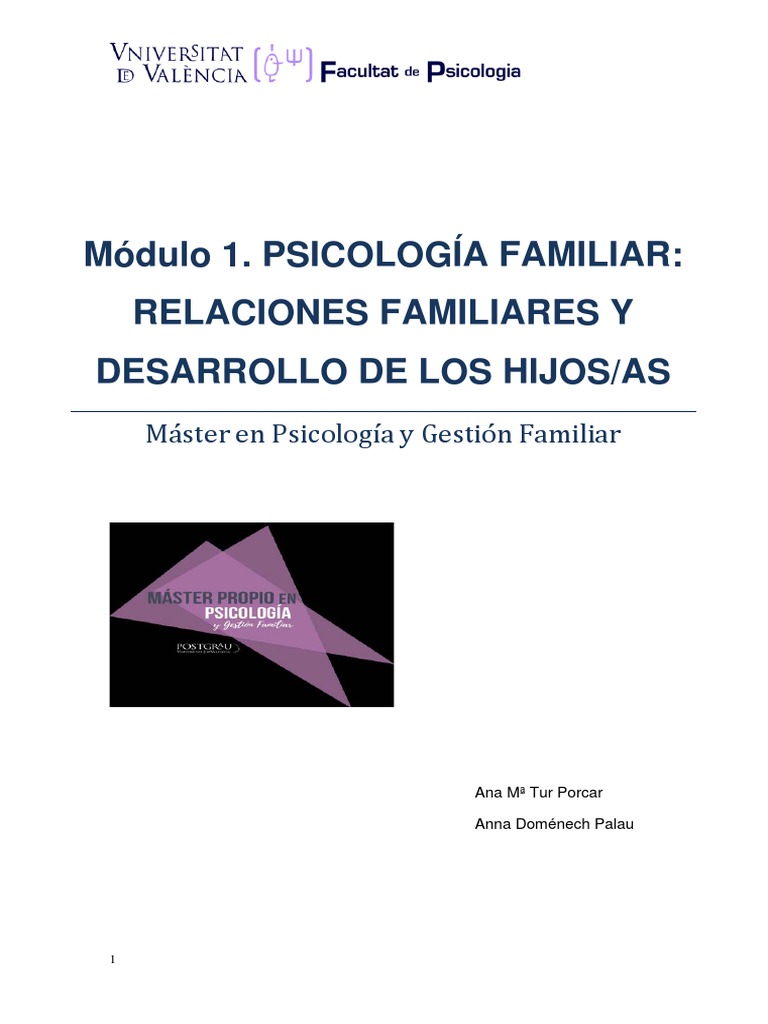 Módulo 1 - Máster Psicología y Gestión Familiar | PDF | Familia | Comportamiento